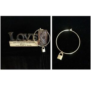 Jewelry | Gold Bangel Bracelet Lock | Poshmark